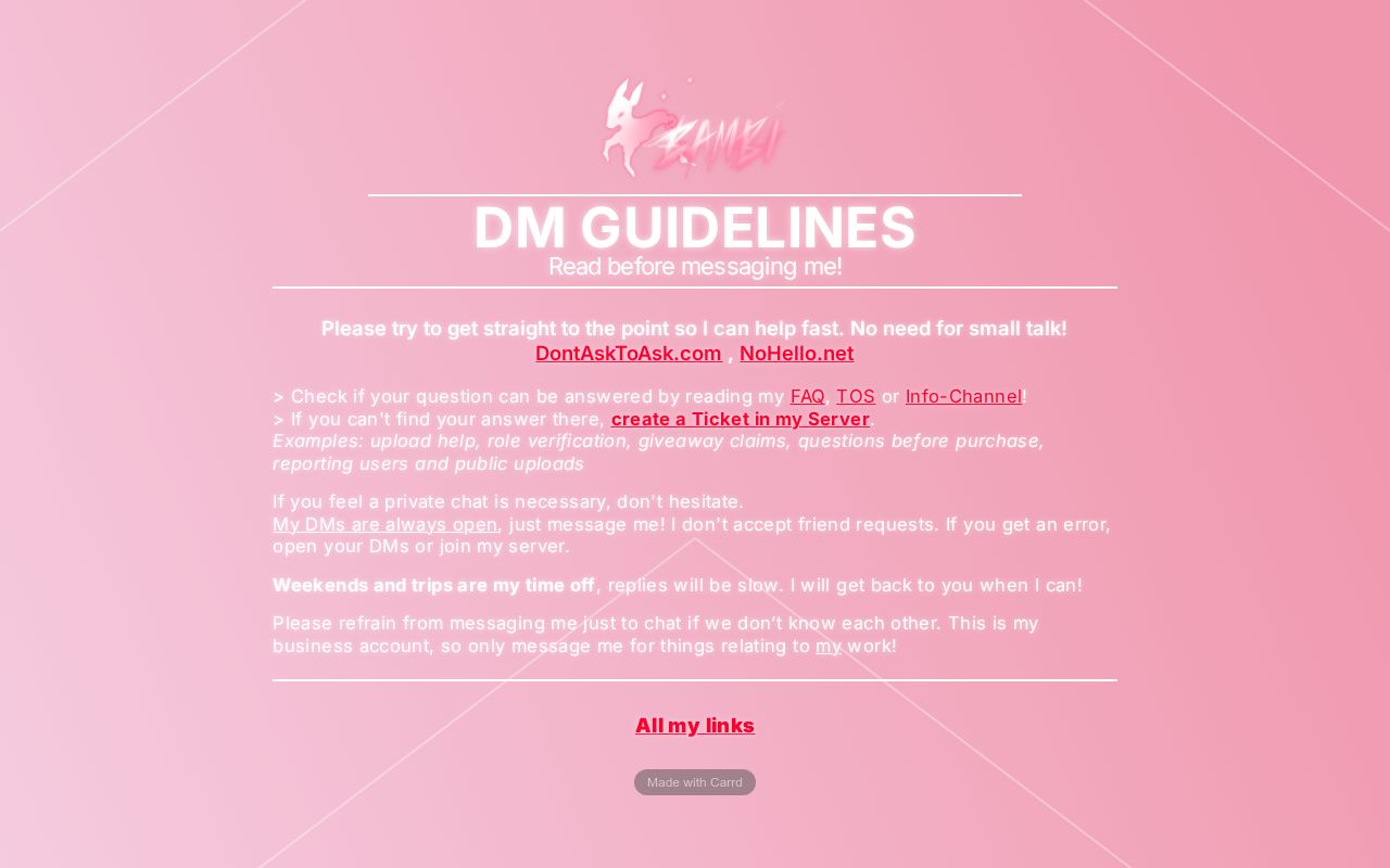 Bambi DM Guidelines